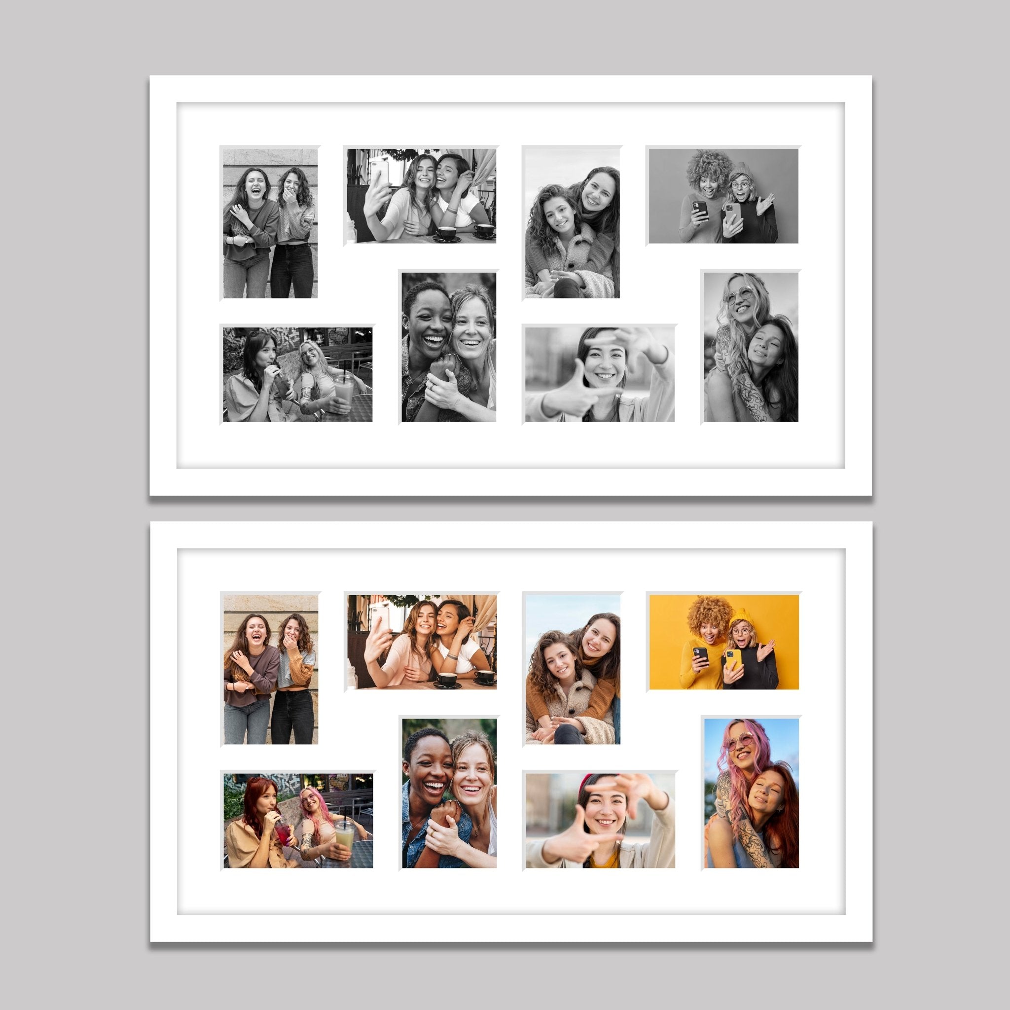 Multi-Photo Picture Frame | 8 Apertures for 6" x 4" Photos in White ...