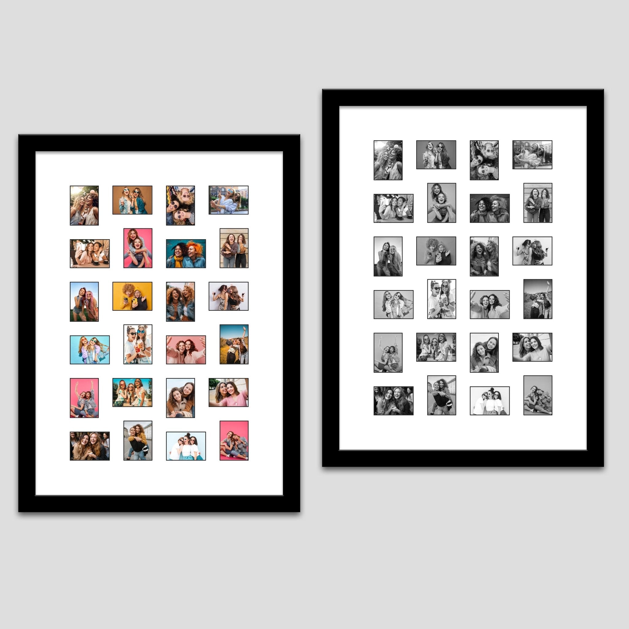Instax Frame for 24 Mini Instax Photos - Black Frame - White Mount wit ...