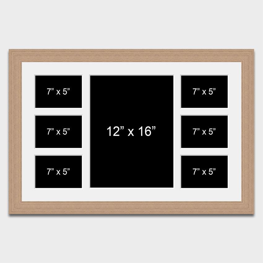 7 Aperture Multi-Photo Frame | Picture Frame 7 Photos in Oak Veneer ...