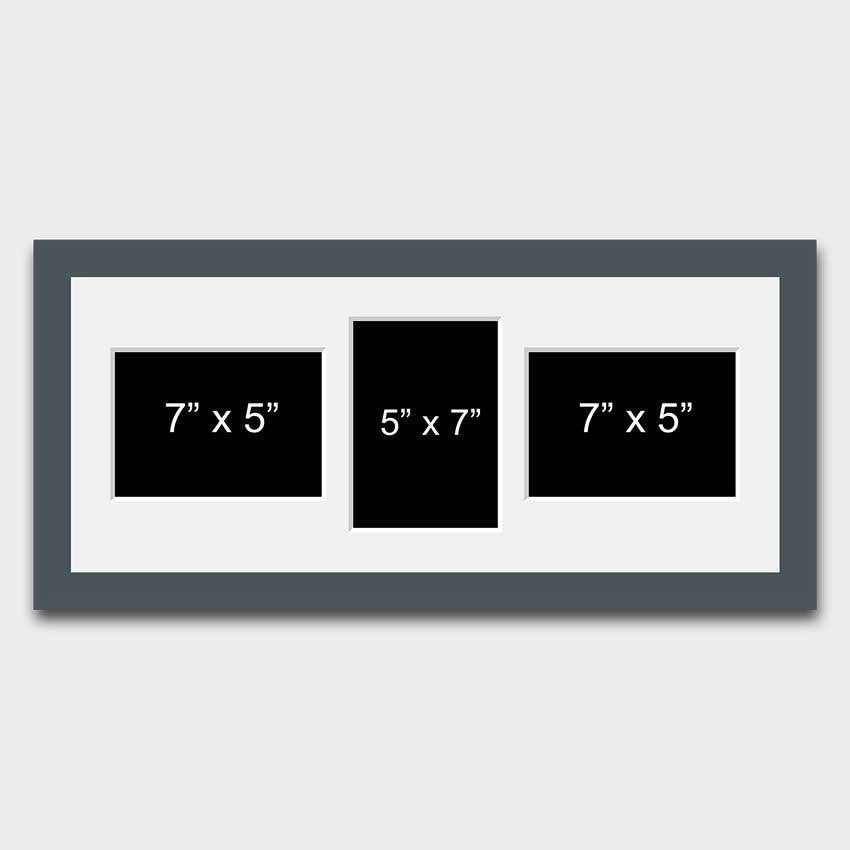 Multi Photo Frame Holds 3 - 5"x7" Photos in a Grey Frame – Multi Photo ...