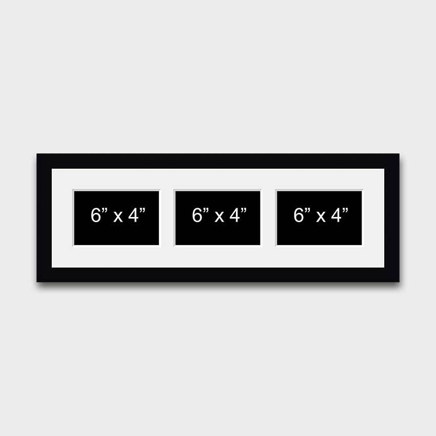 Multi Photo Frame to hold 3 6" x 4" Photos in a Black Frame – Multi ...
