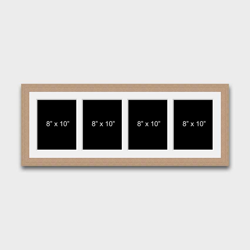 Multi Photo Picture Frame | Holds 4 8"x10" photos in anOak Veneer Frame ...
