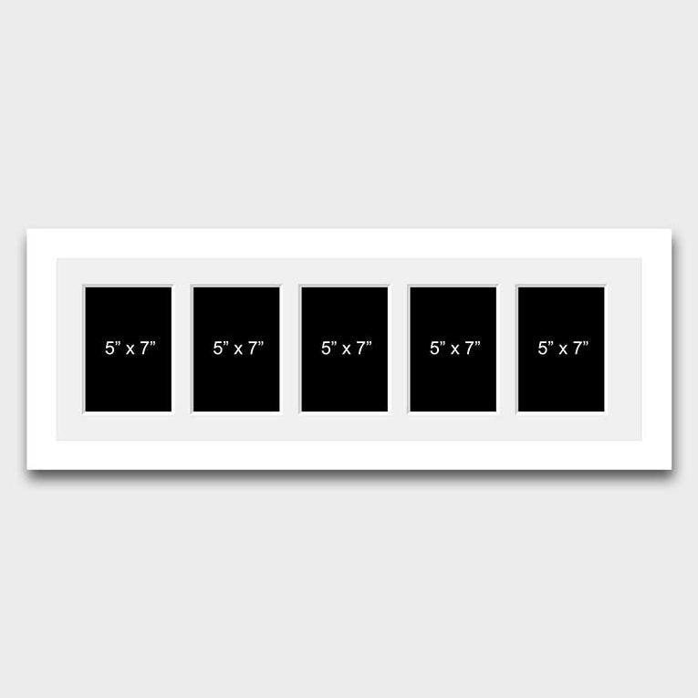 Multi Photo Picture Frame Holds 5 7"x5" photos White Frame – Multi ...