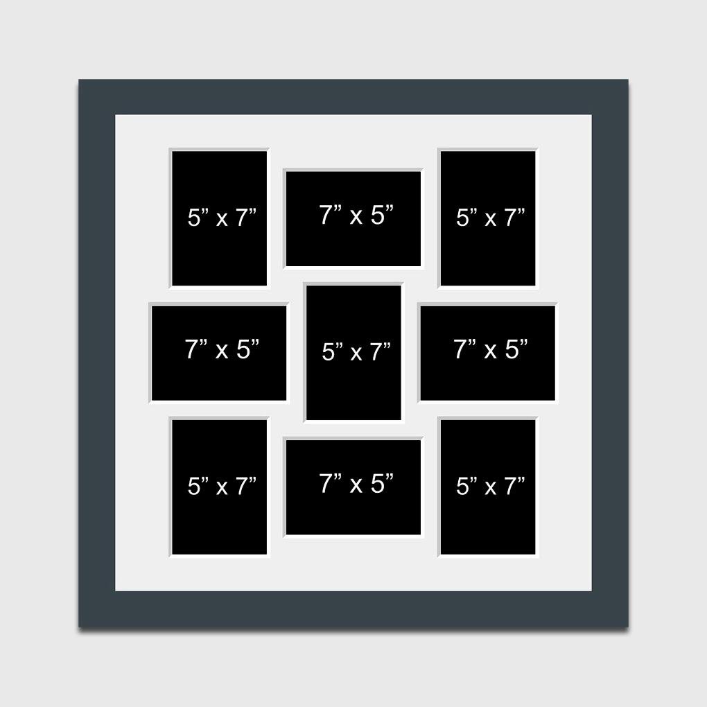 Multi Photo Frame Holds 9 5"x7" Photos in a Dark Grey Frame – Multi ...