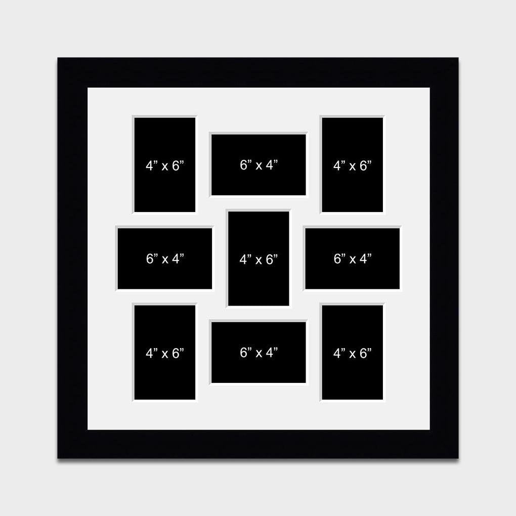 Multi Photo Collage Frame Holds 9 6x4 Photos in a Black Frame – Multi ...