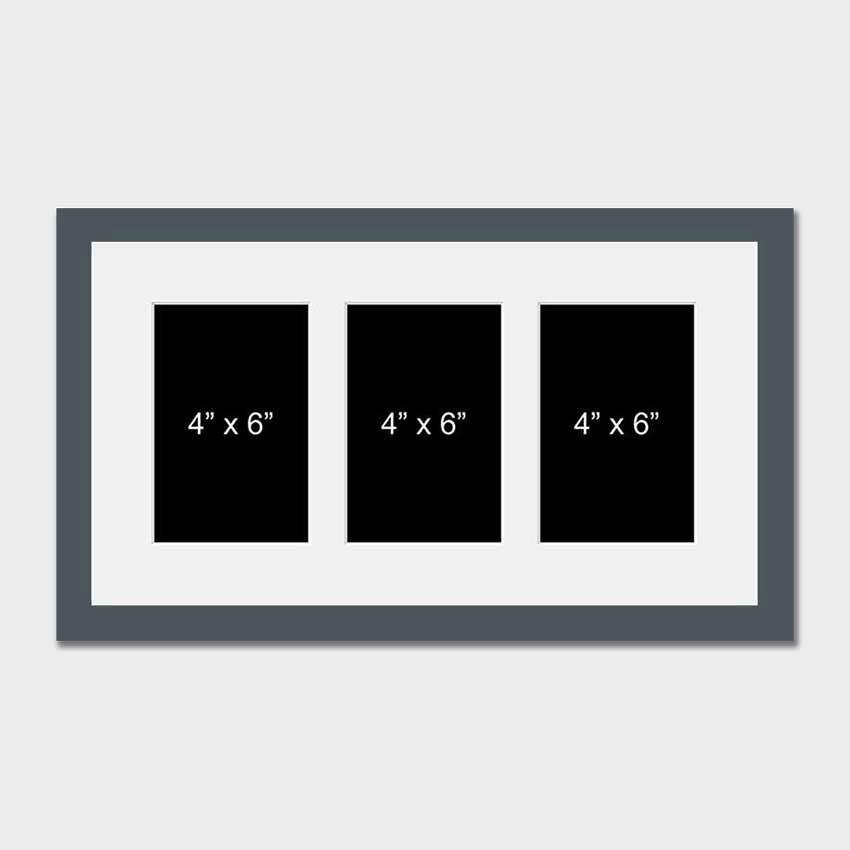 Multi Photo Frame to hold 3 4" x 6" Photos in a Grey Frame – Multi ...