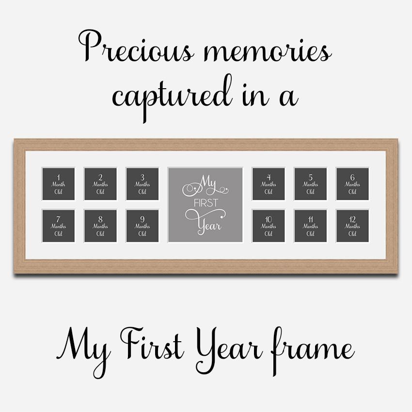 My First Year Multi Photo Frame Holds 12 4x4 Size Photos – Multi Photo ...