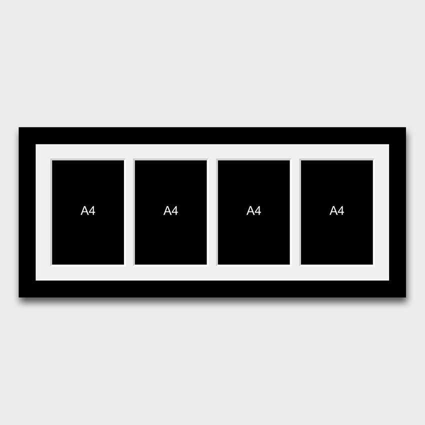 Picture Frame to hold 4 - A4 photos in a Black Frame – Multi Photo Frames